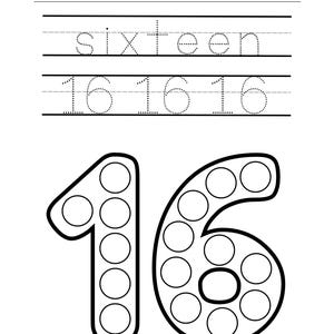 Numbers Dot Marker Printable Coloring Pages, Do a Dot Activity, Number ...