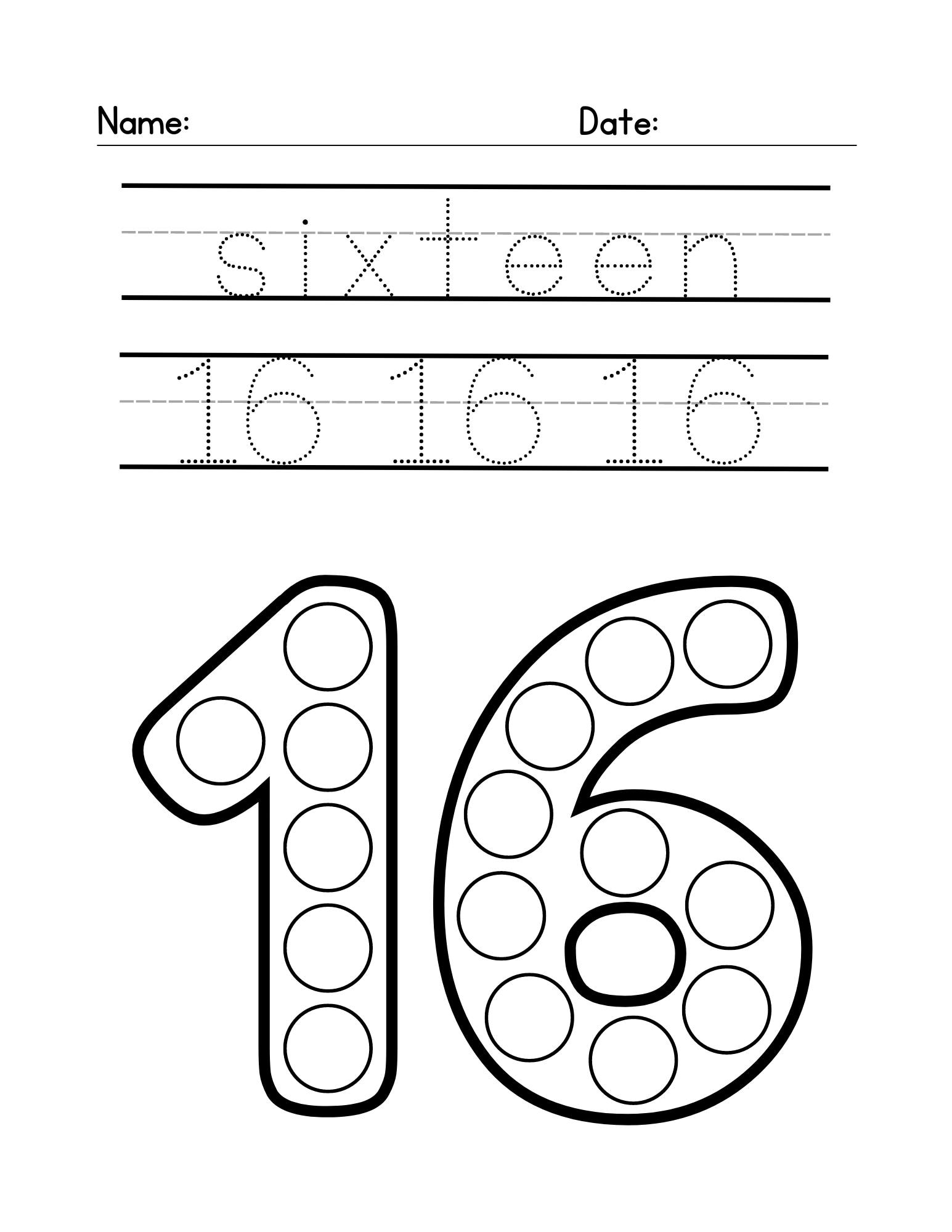 Numbers Dot Marker Printable Coloring Pages, Do a Dot Activity, Number ...
