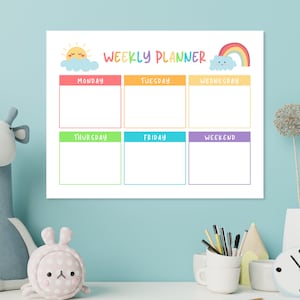 Colorful Kids Weekly Planner Homeschool Schedule Organizer - Etsy