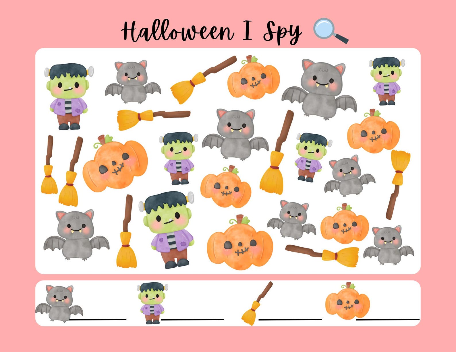 Halloween I Spy Game Bundle, Kids Printable Activity Set, Look and Find ...