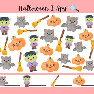 Halloween I Spy Game Bundle, Kids Printable Activity Set, Look and Find ...
