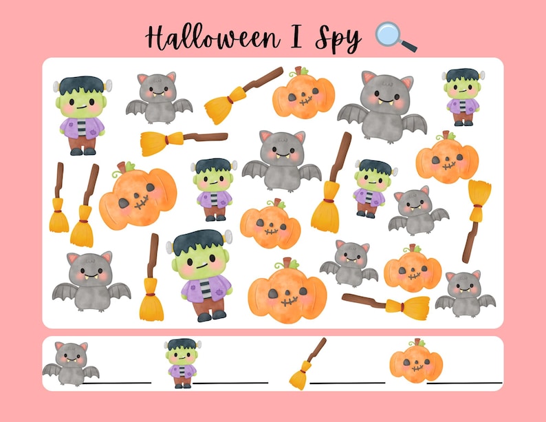 Halloween I Spy Game Bundle, Kids Printable Activity Set, Look and Find ...