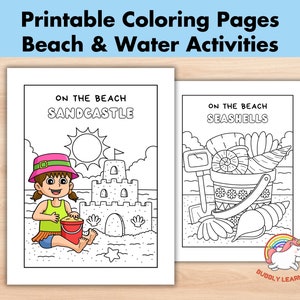 25 Jumbo Beach Coloring Pages, Printable Beach Activity Coloring, Kids ...