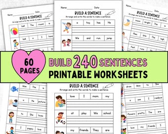 Sentence Writing Practice Worksheets, Printable Writing English ...