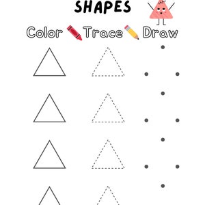 Printable Draw the Shape, Learn Shapes, Shape Tracing, Shape Drawing ...