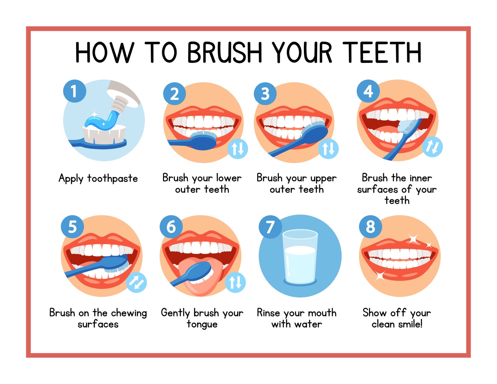 Brush Teeth Brushing Activity, Kids Dental Health Care, Printable ...