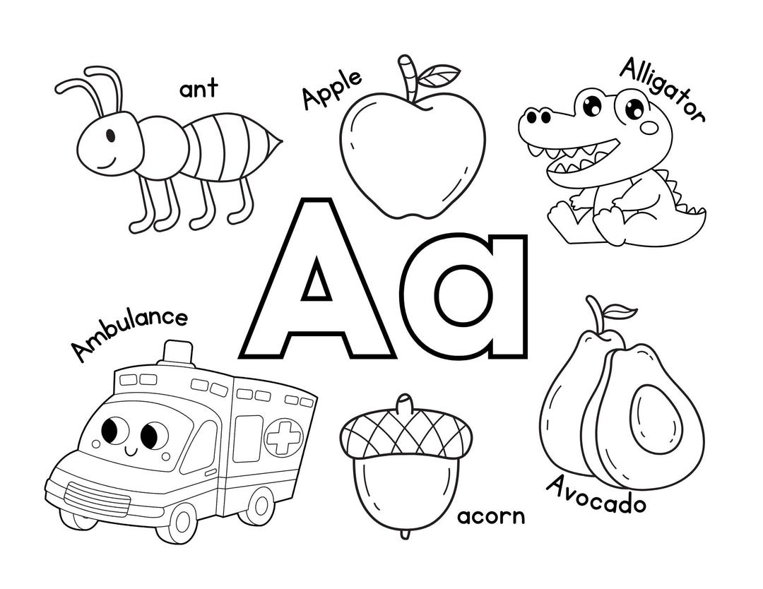 Alphabet Coloring Page, Preschool Coloring Page, Preschool Printable ...