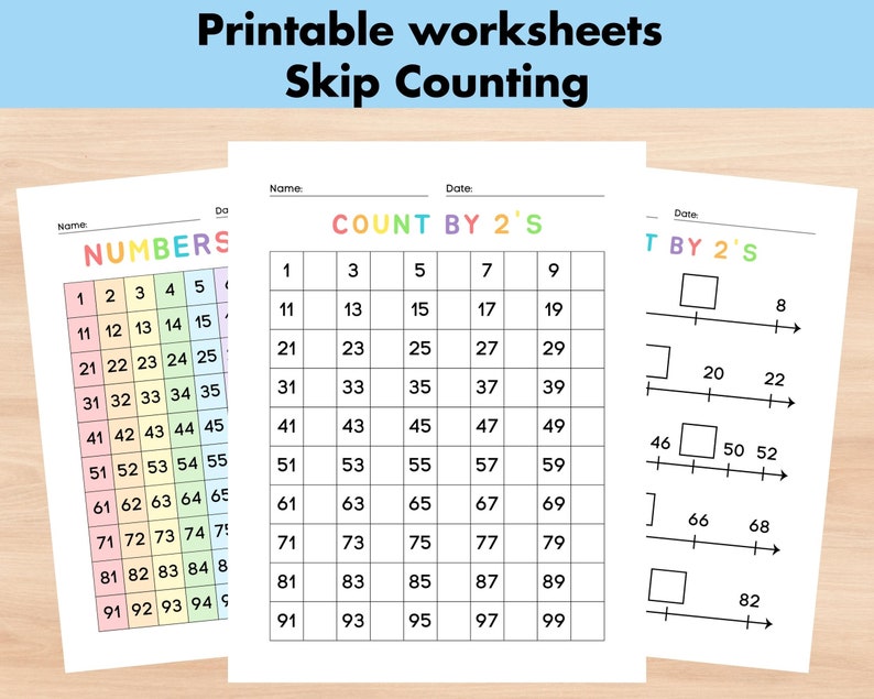 Skip Counting Numbers Worksheets Maths Printable Preschool Learning ...