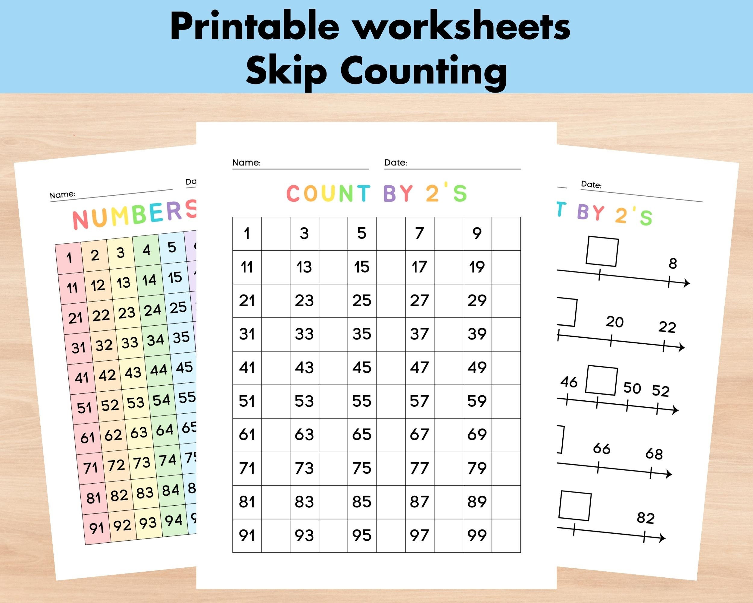 Skip Counting Numbers Worksheets Maths Printable Preschool Learning ...
