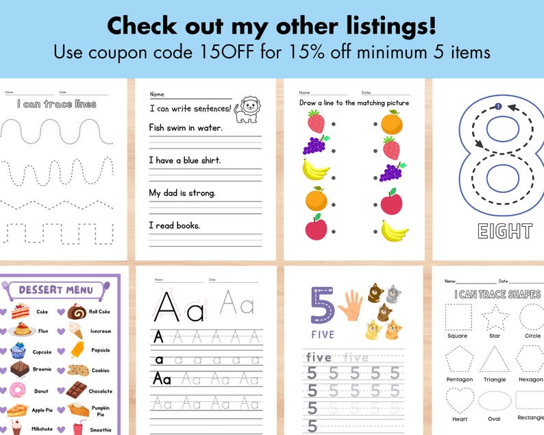 100 Sentence Writing Practice Worksheets, Printable English Writing ...