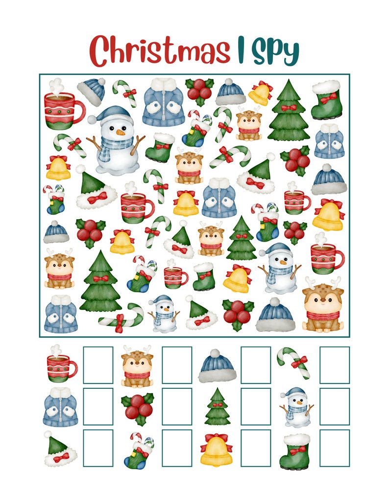 Christmas I Spy Printable Games, Christmas Game, Toddler & Preschool ...