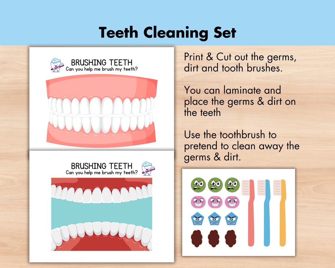 Brush Teeth Brushing Activity, Kids Dental Health Care, Printable ...