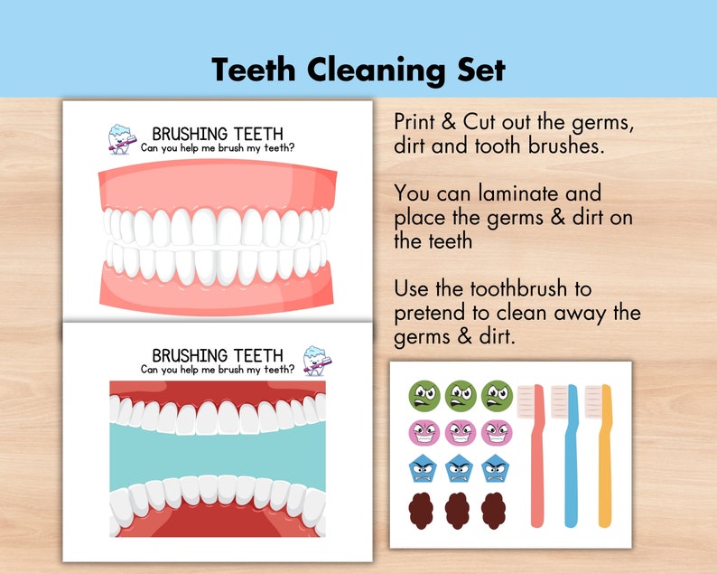 Brush Teeth Brushing Activity, Kids Dental Health Care, Printable ...