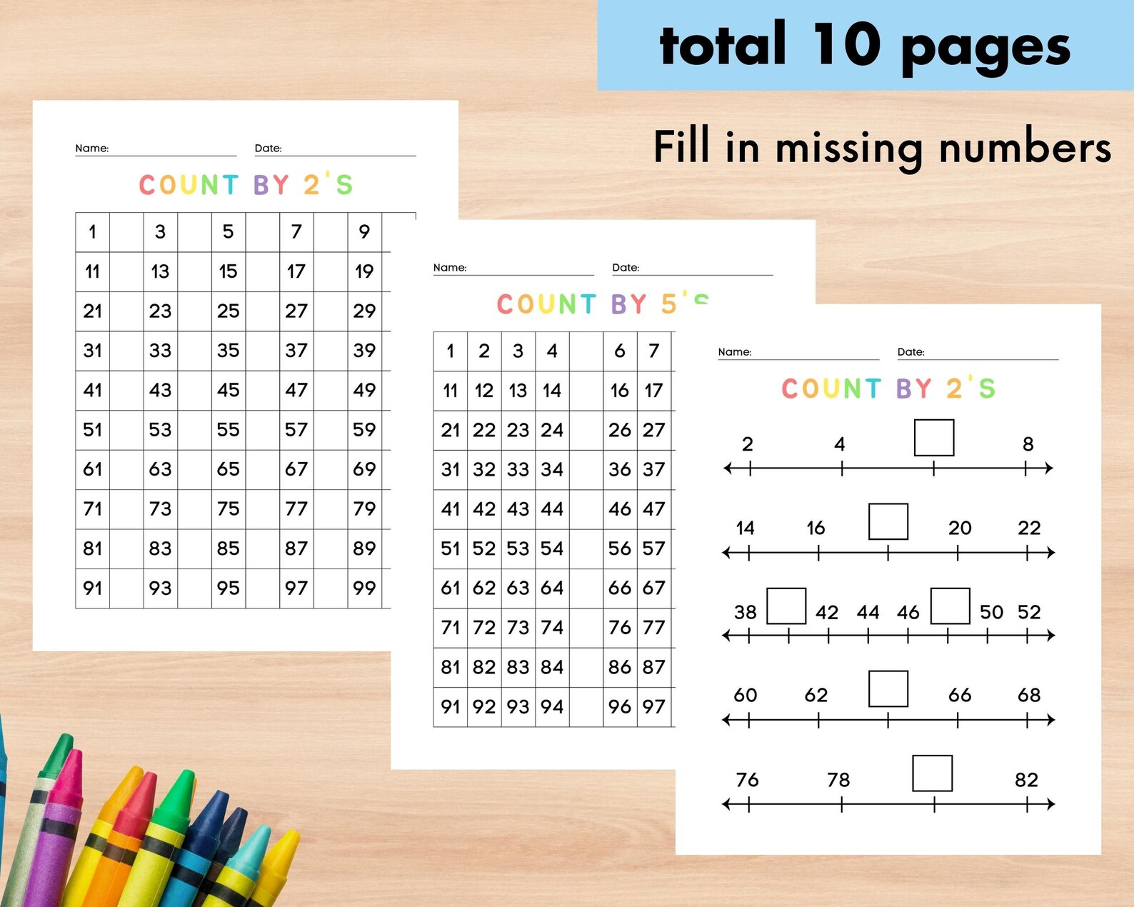 Skip Counting Numbers Worksheets Maths Printable Preschool Learning ...
