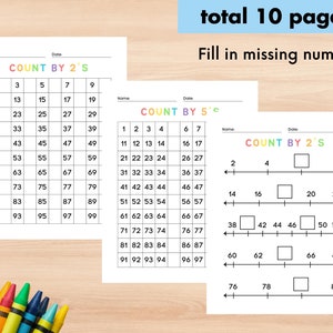 Skip Counting Numbers Worksheets Maths Printable Preschool Learning ...