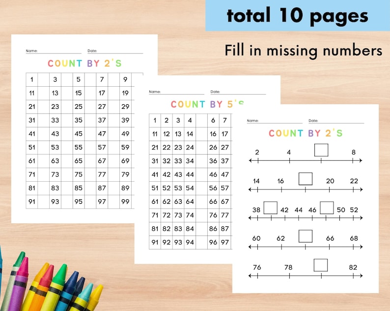 Skip Counting Numbers Worksheets Maths Printable Preschool Learning ...