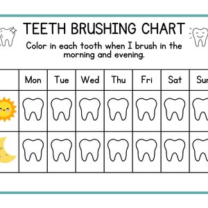 Brush Teeth Brushing Activity, Kids Dental Health Care, Printable ...