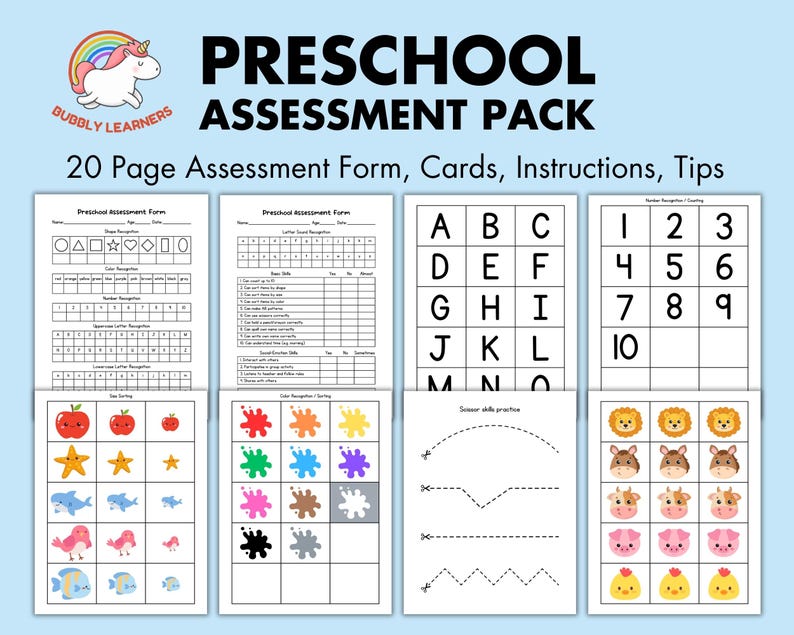 Preschool Assessment Forms Printable, Prek Assessment, Printable ...