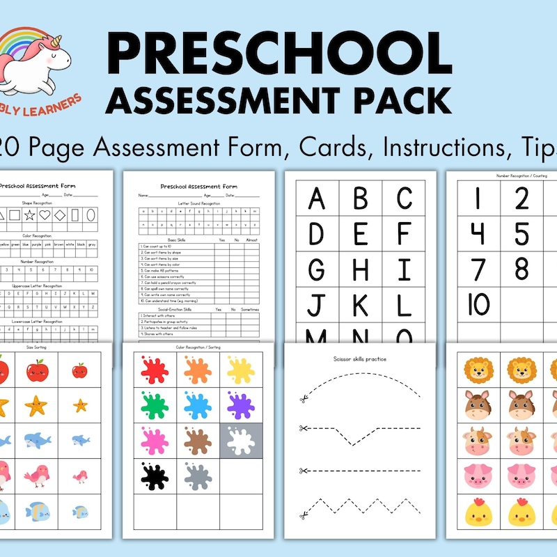 Preschool Assessment - Etsy