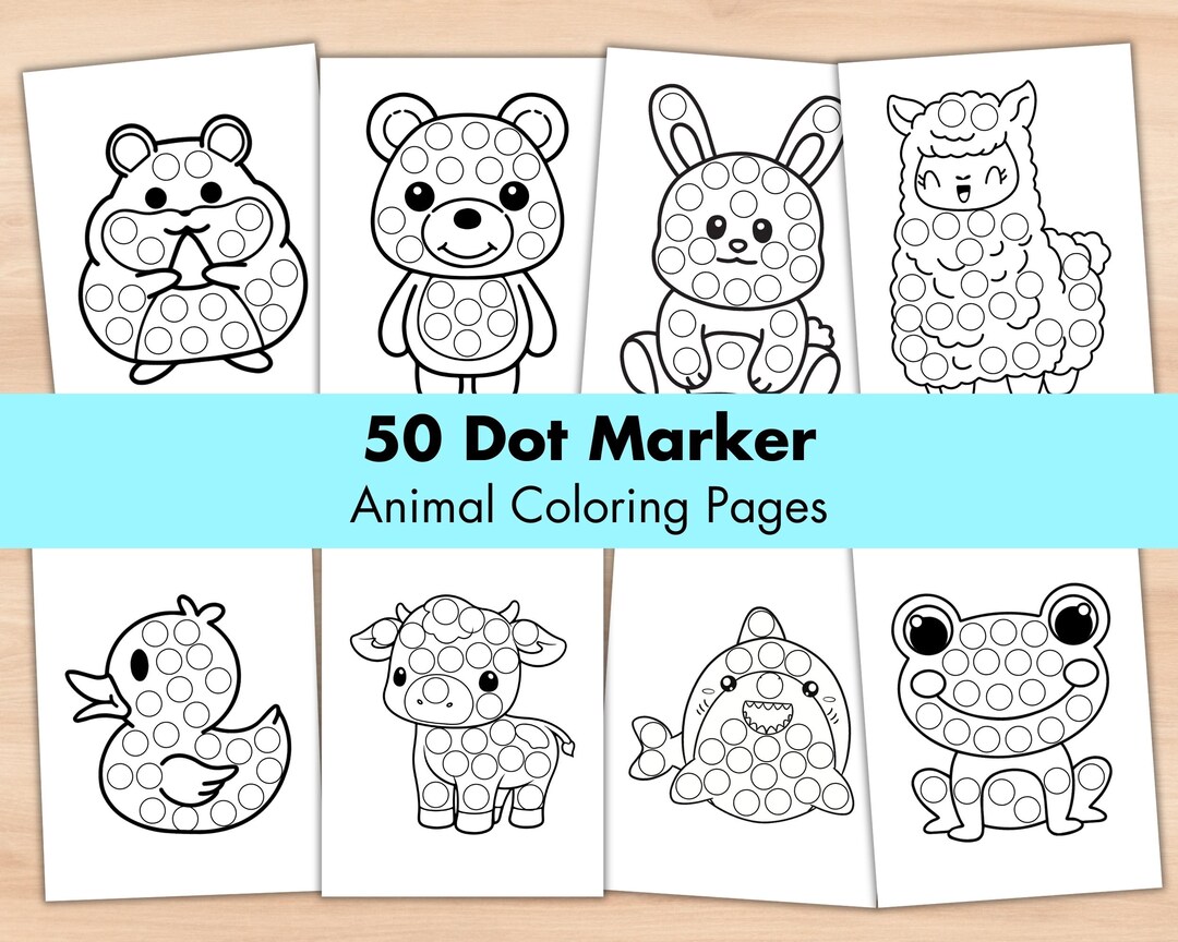 Animal Dot Marker Coloring Page, Do a Dot Activity, Printable Dab It ...
