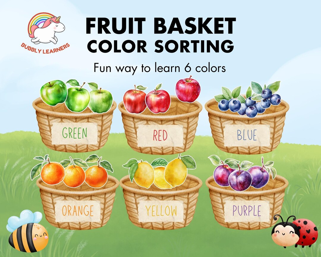 Fruits Color Matching Game, Toddler Montessori Sorting Activity Busy ...