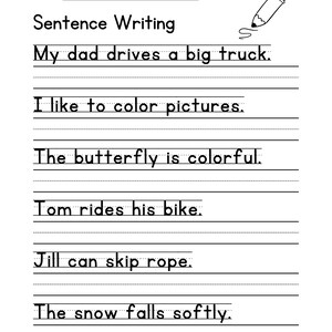 180 Write the Sentence Worksheets, Printable Sentences Writing Practice ...