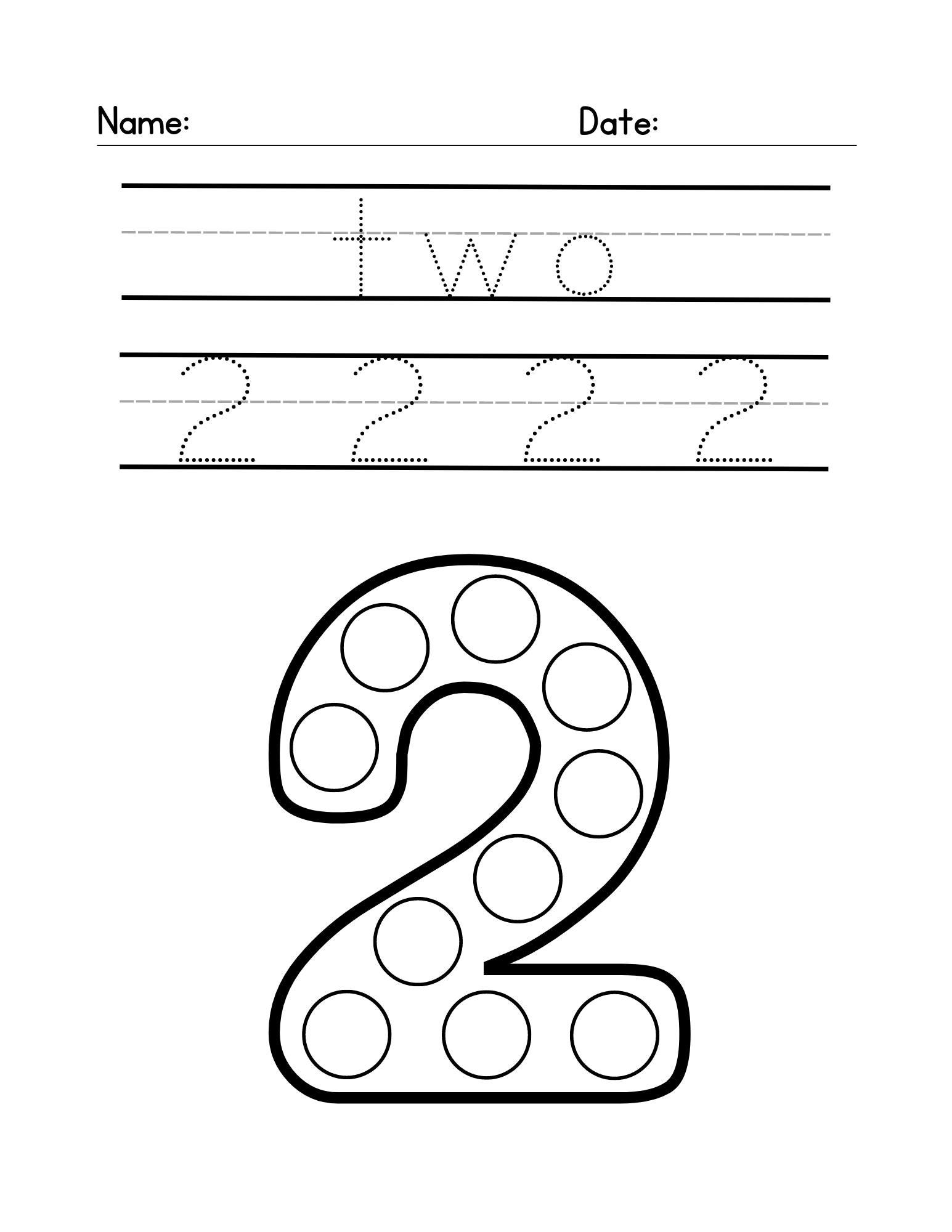 Numbers Dot Marker Printable Coloring Pages, Do a Dot Activity, Number ...