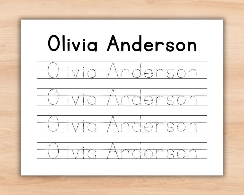 Pre-k Custom Name Tracing Worksheet, Personalized Name Trace ...