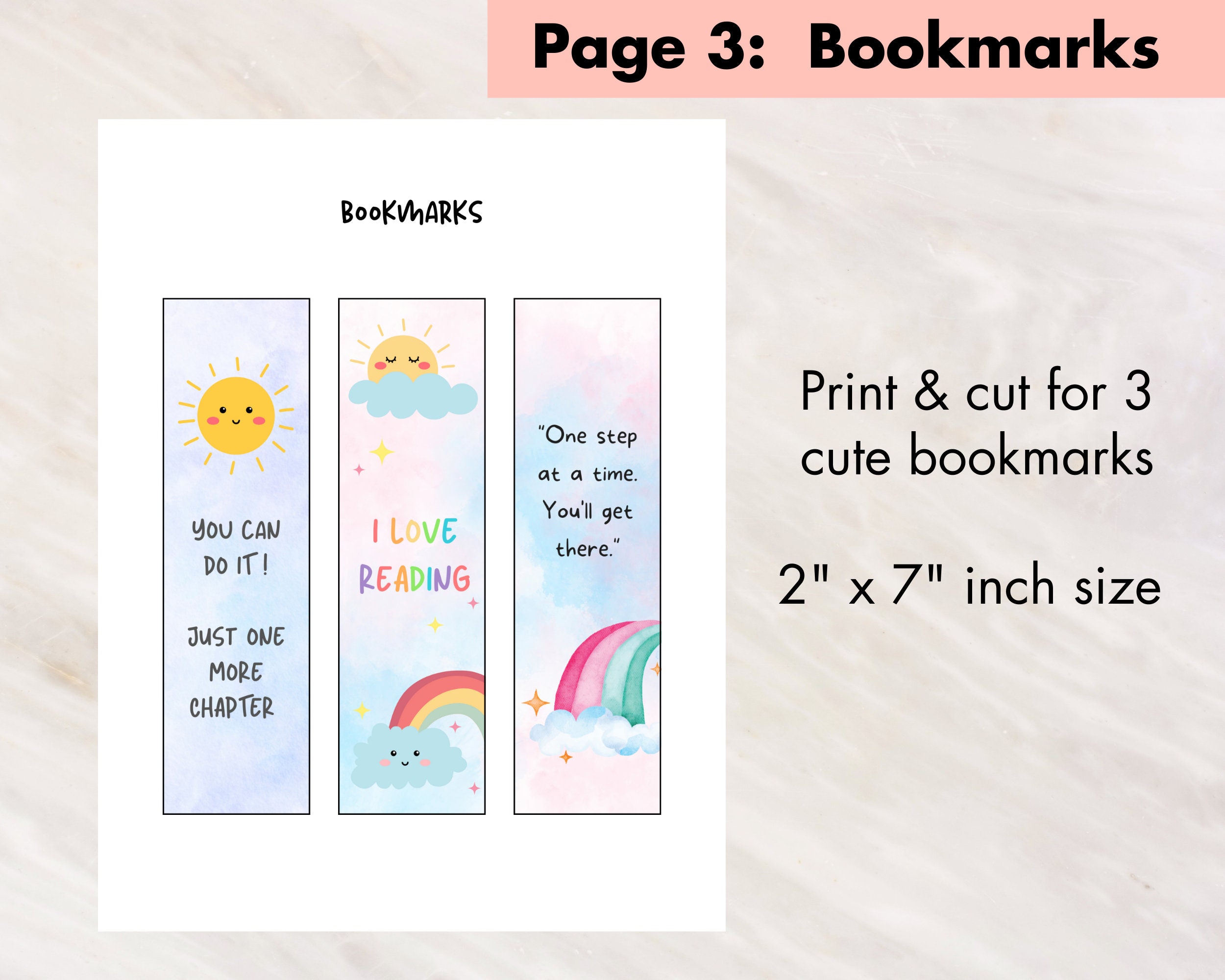 Printable Kids Reading Log Rainbow, Kids Book Tracker Bookmarks ...