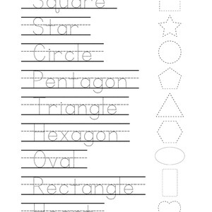Preschool Shape Tracing, Basic Shape Tracing, Shape Tracing Worksheets ...