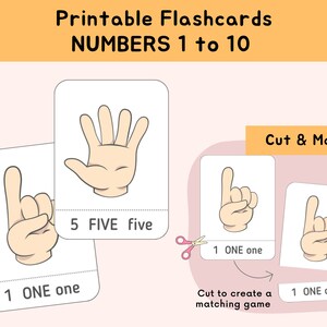 Number Flash Cards Counting 1-10, Finger Number Counting Card ...