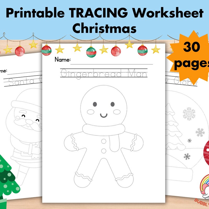 Traceable Santa - Etsy