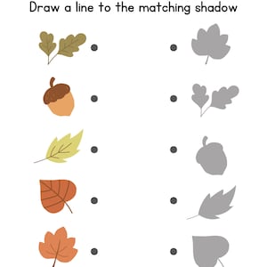 Shadow Matching Worksheets, Match the Picture, Kindergarten Preschool ...