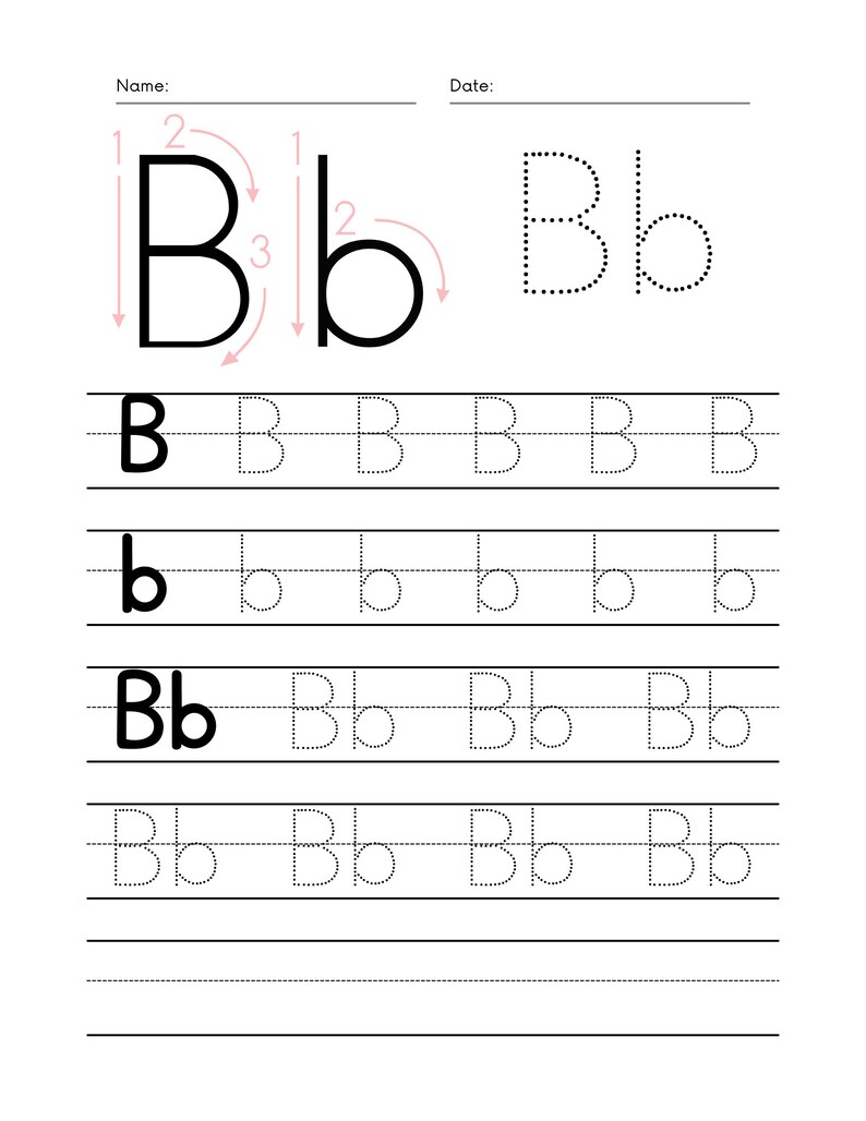 44 Alphabet Numbers Tracing Worksheets Handwriting Practice for ...