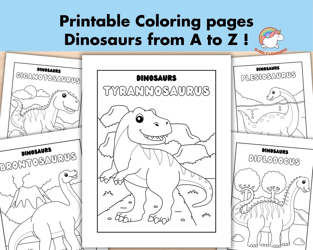Dinosaur Coloring Pages Printable Alphabet, Dinosaur Activity for Kid ...