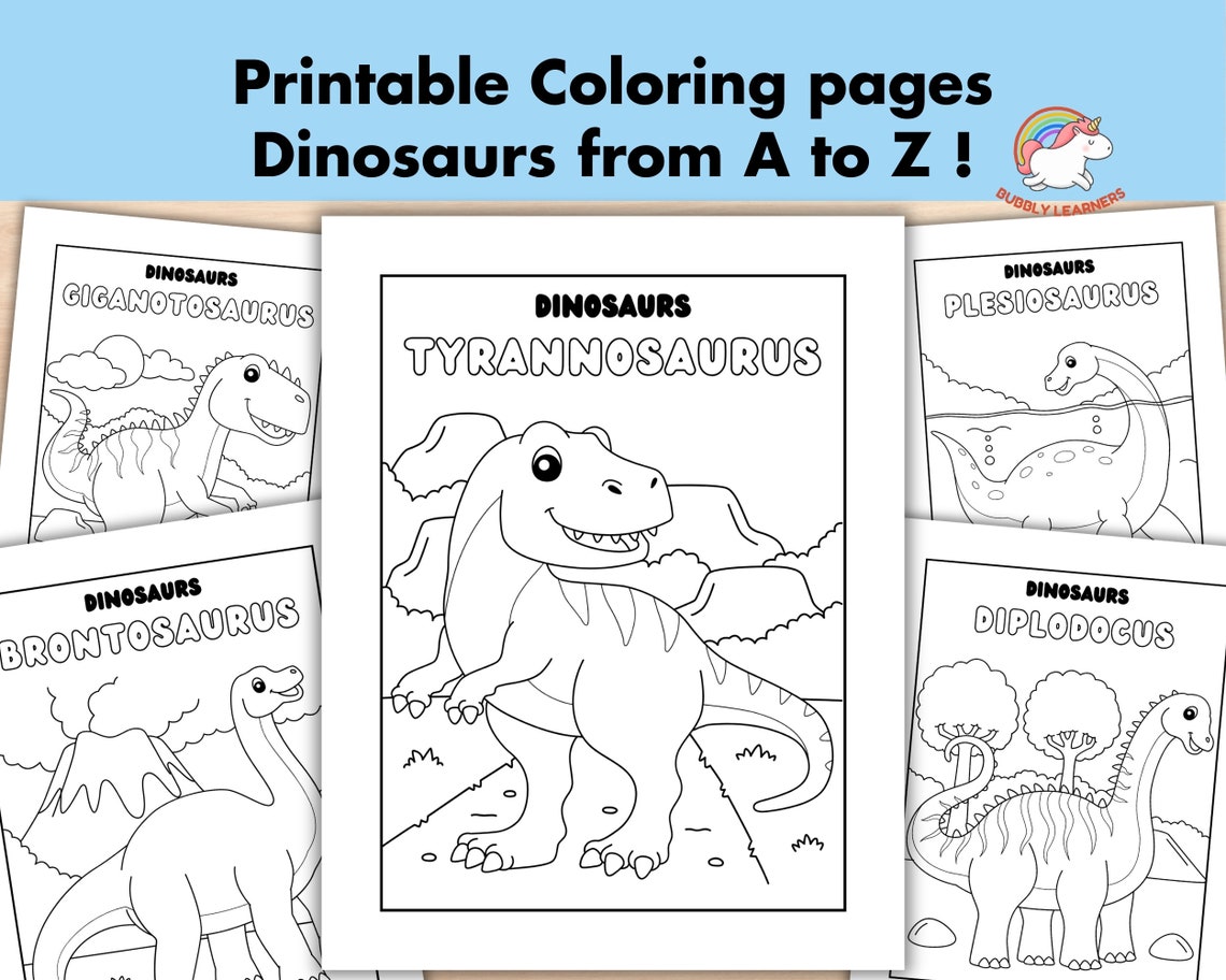 Dinosaur Coloring Pages Printable Alphabet, Dinosaur Activity for Kid ...