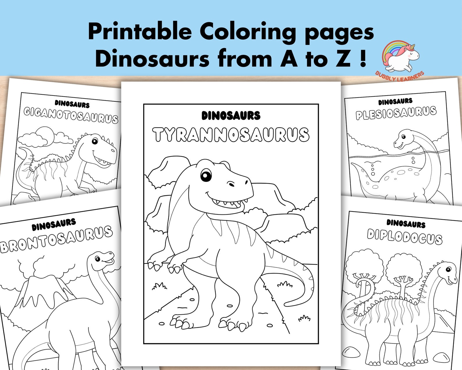 Dinosaur Coloring Pages Printable Alphabet, Dinosaur Activity for Kid ...