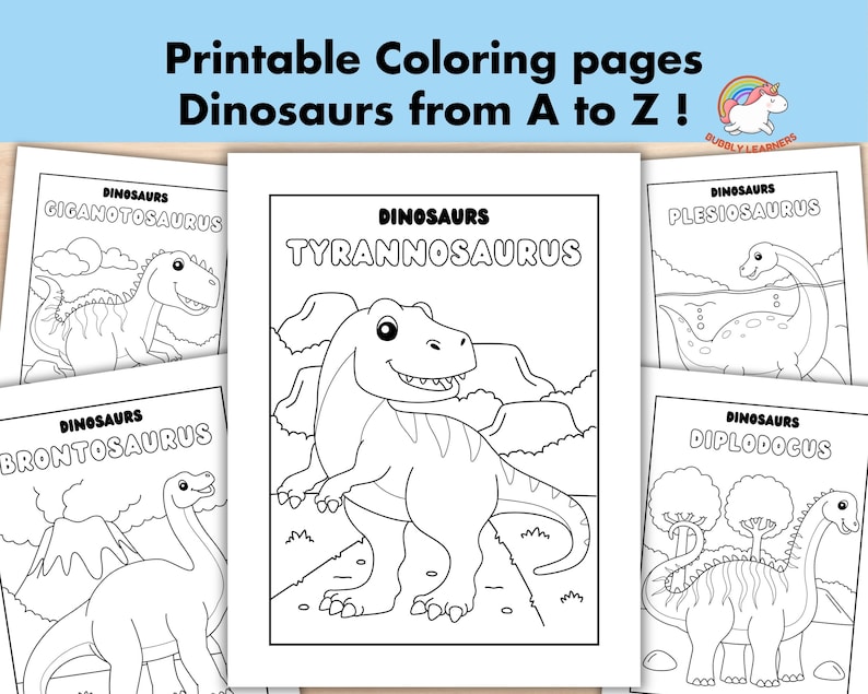 Dinosaur Coloring Pages Printable Alphabet, Dinosaur Activity for Kid ...