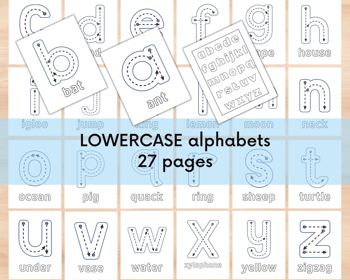 Preschool Alphabet Tracing Worksheets, Big ABC Trace Pages, Letters of ...