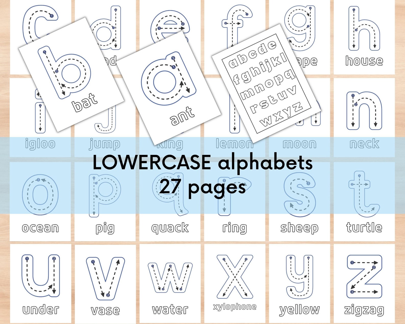 Preschool Alphabet Tracing Worksheets, Big ABC Trace Pages, Letters of ...