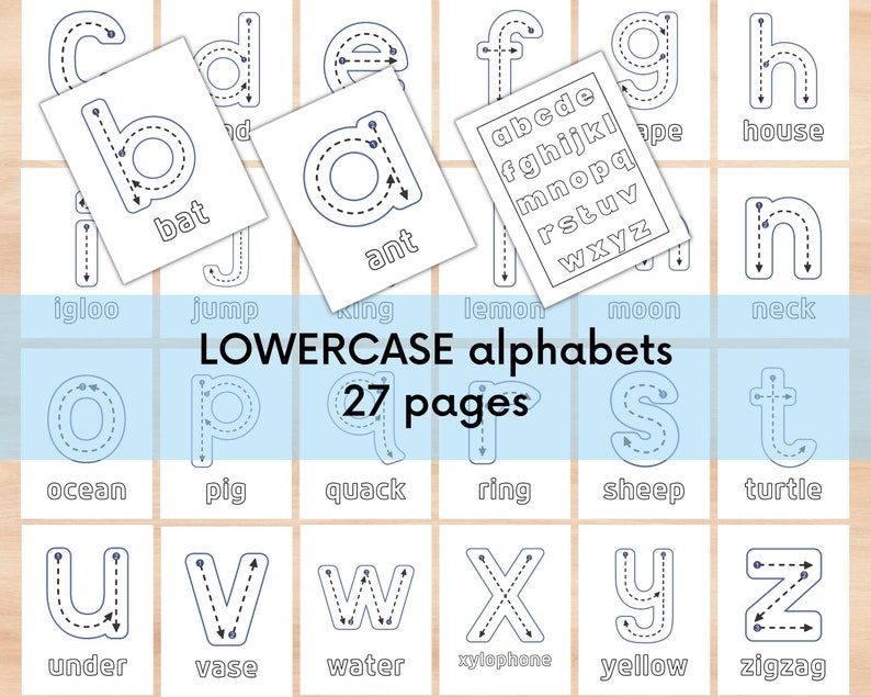 Preschool Alphabet Tracing Worksheets, Big ABC Trace Pages, Letters of ...