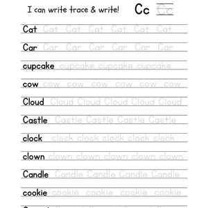 26 Trace the Words Worksheet, Printable Writing Activity, KG1 to Grade ...