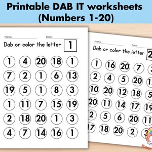 Printable Numbers Dab It Worksheets, Numbers 1-20 Dot Markers ...
