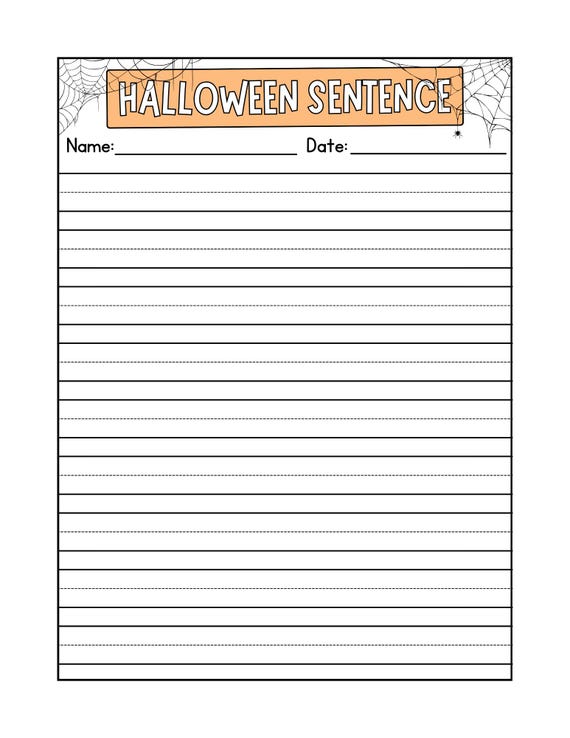 Hoja De Trabajo Con Oraciones De Halloween