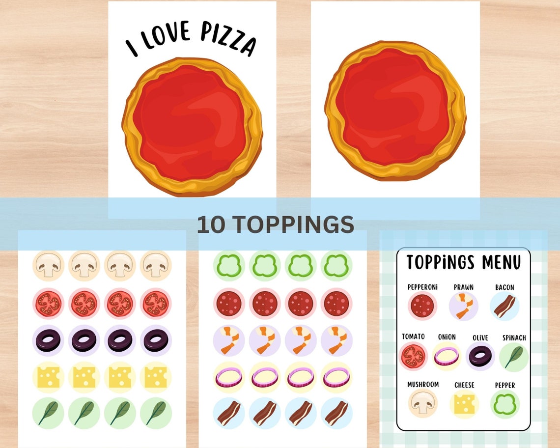 Pretend Play Build a Pizza, Dramatic Play Set, Playmoney, Homeschool ...