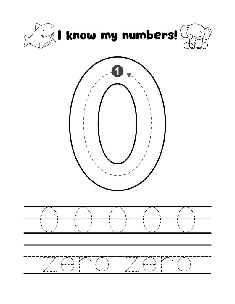 Number Tracing Worksheet, Printable Dough Mat Preschool Numbers 0-20 ...