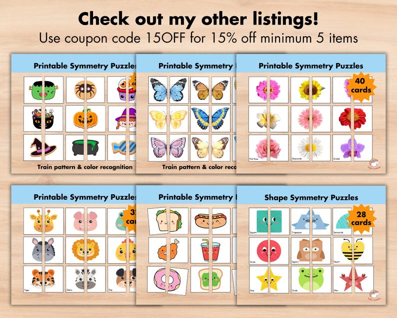 Shape Matching Game for Kids, Preschool Math Shape Symmetry Puzzle ...