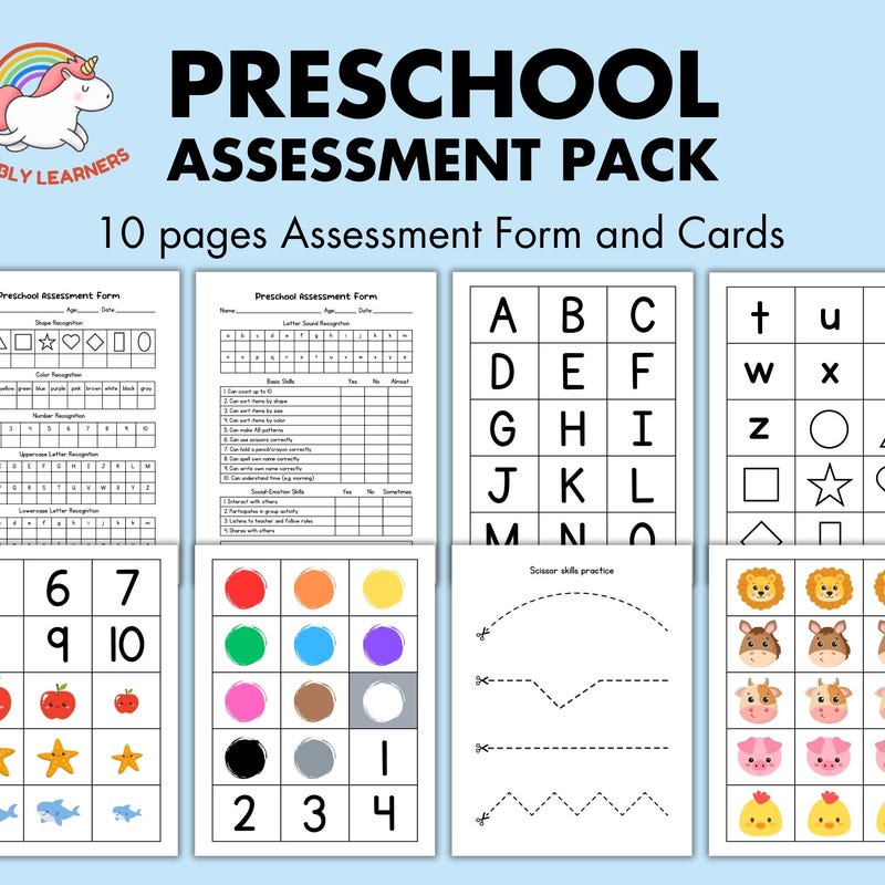 Preschool Assessment - Etsy