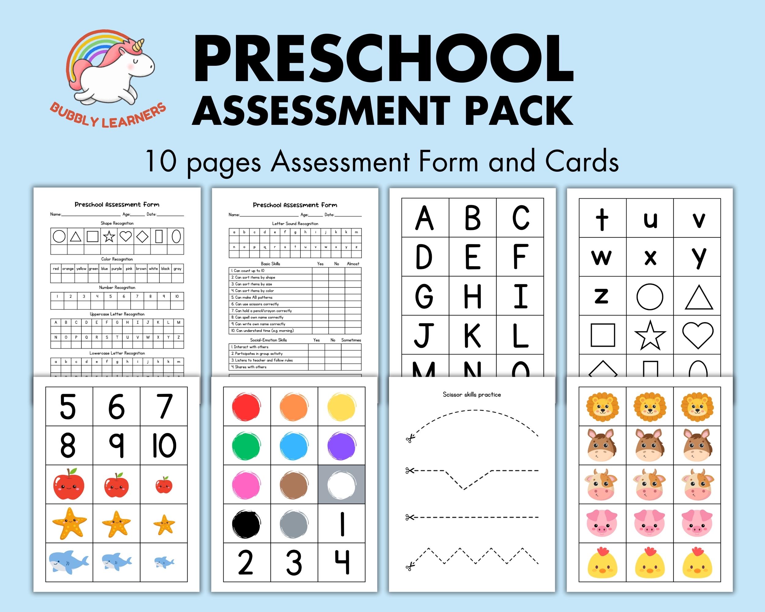 Preschool Assessment Forms Printable, Prek Assessment, Printable ...