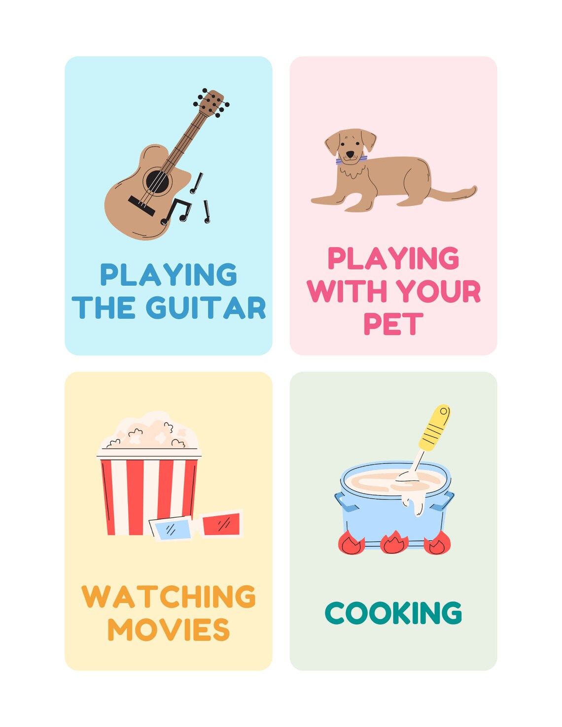 32 Hobby Flashcards, Printable Montessori Flash Cards,pre-school Cards ...